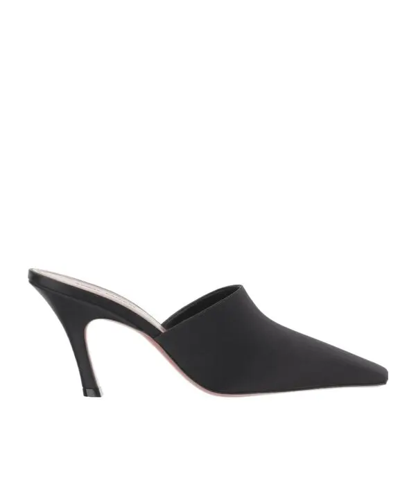 Amina Muaddi Mule-style High-heeled Sandals With Pointed Square Toe