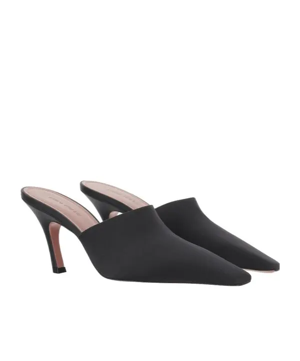 Amina Muaddi Mule-style High-heeled Sandals With Pointed Square Toe