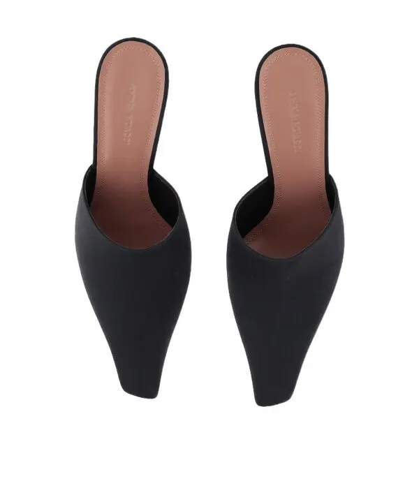 Amina Muaddi Mule-style High-heeled Sandals With Pointed Square Toe