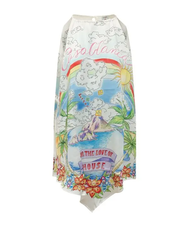 Casablanca Printed Halterneck Dress - Multicolor