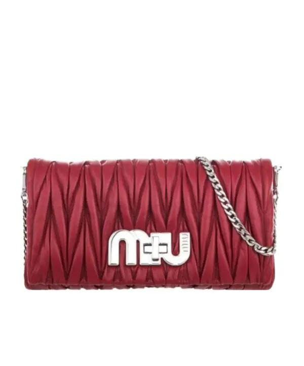 Miu Miu Matelassé Logo Shoulder Bag