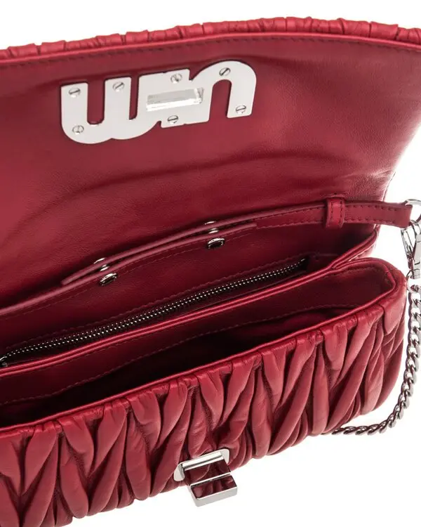 Miu Miu Matelassé Logo Shoulder Bag