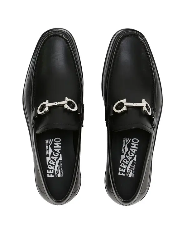 FERRAGAMO Gancini Buckled Loafers - Black