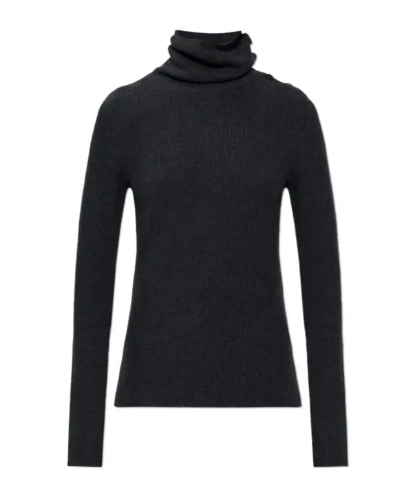 LISA YANG Button Detailed Roll Neck Sweater - Eclipse