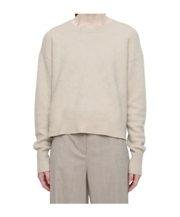 JOSEPH Crew Neck Knitwear With Drop Shoulder And Ribbed Details