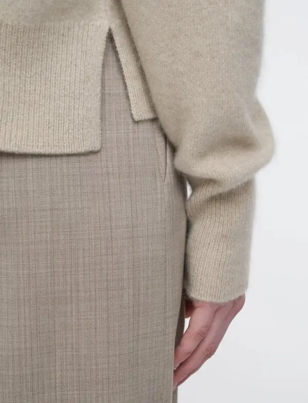 JOSEPH Crew Neck Knitwear With Drop Shoulder And Ribbed Details