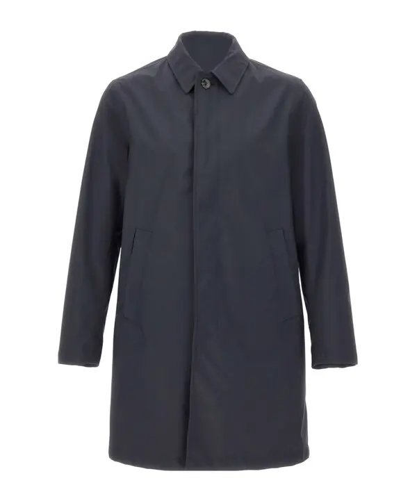 Herno Long-sleeved Buttoned Raincoat - Black