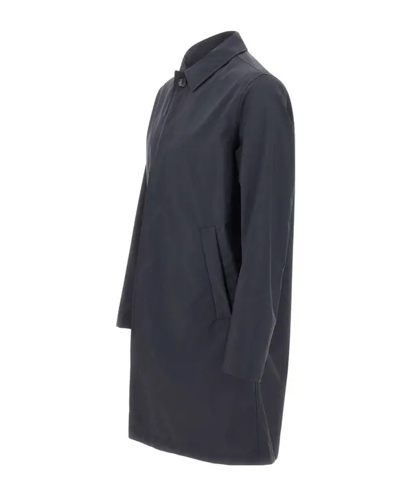 Herno Long-sleeved Buttoned Raincoat - Black