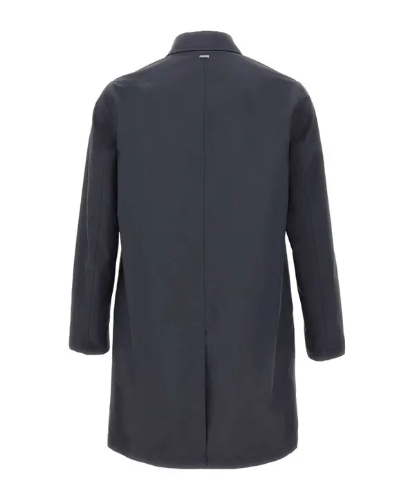 Herno Long-sleeved Buttoned Raincoat - Black