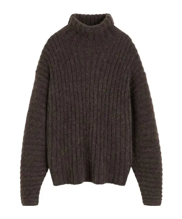 BY MALENE BIRGER Ribbed Turtleneck Sweater With Dolman Sleeves