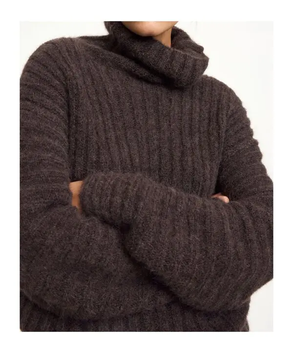 BY MALENE BIRGER Ribbed Turtleneck Sweater With Dolman Sleeves
