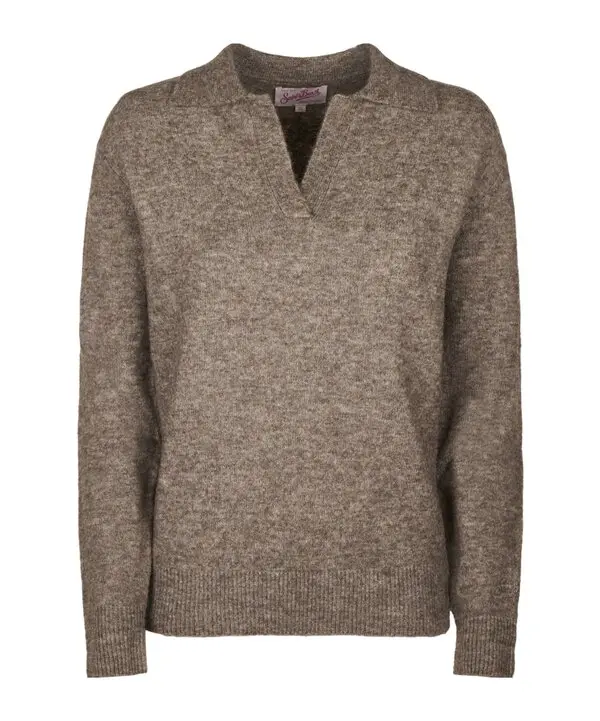 MC2 SAINT BARTH V-neck Sweater With Collar - Multicolor
