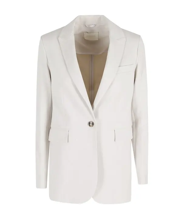 CIRCOLO 1901 Single-breasted Blazer With Notch Lapel - White