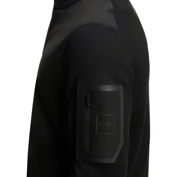 Hugo Boss Zip Pocket High Neck Sweater