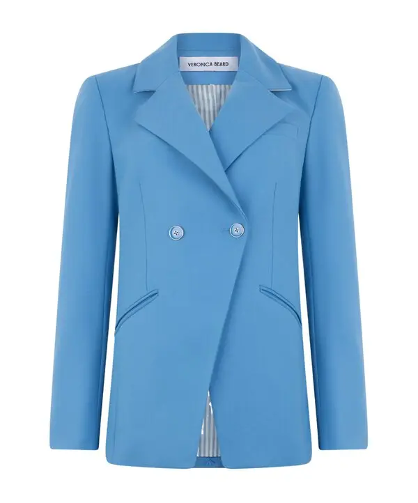 Veronica Beard Linen Blend Double-breasted Blazer