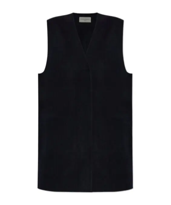 Officine Générale V-neck Wool Vest - Black