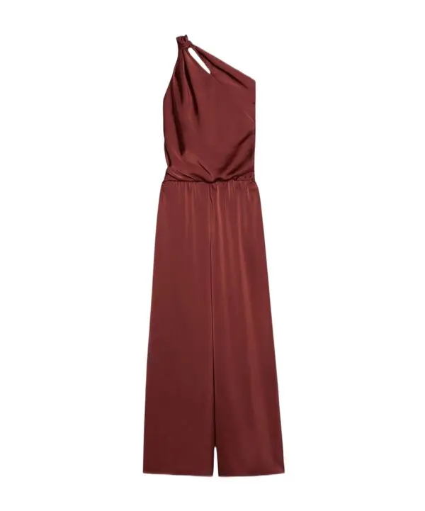 IBLUES One-shoulder Jumpsuit With Wide Legs - Bordeaux