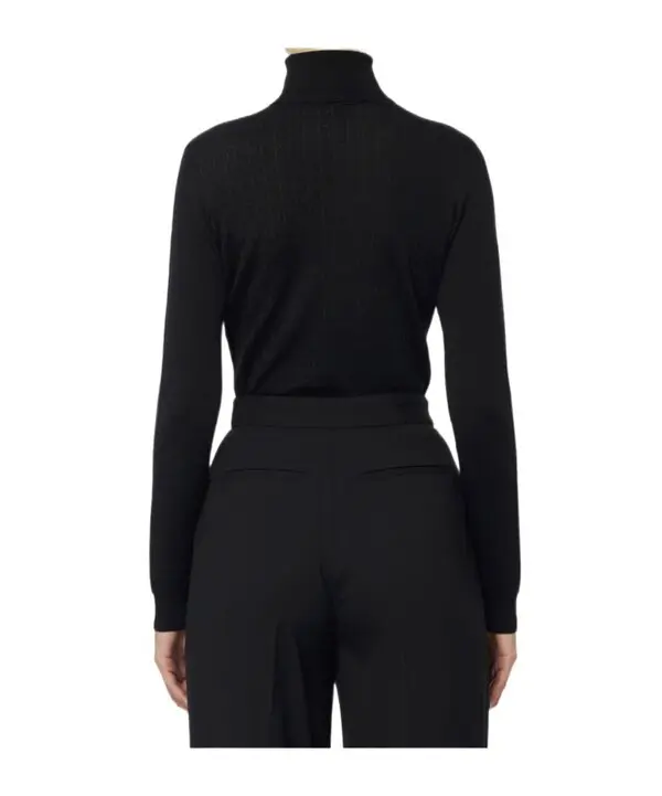 Elisabetta Franchi Micro Logo Jacquard High Neck Jumper - Black