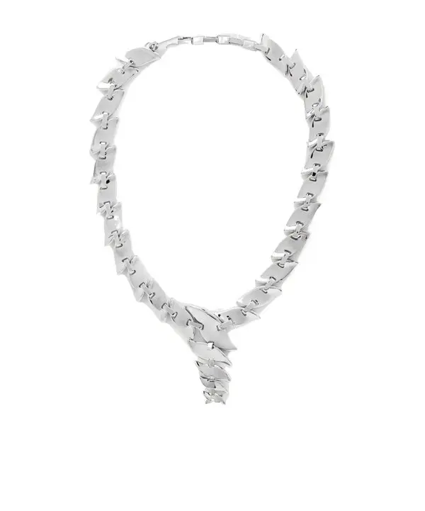 Khaite Leaf Silver-tone Brass Necklace - White