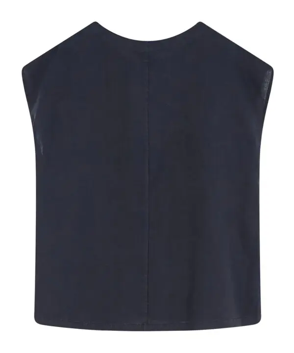 Aspesi Sleeveless Round Neck Top With Tie Detail - Black