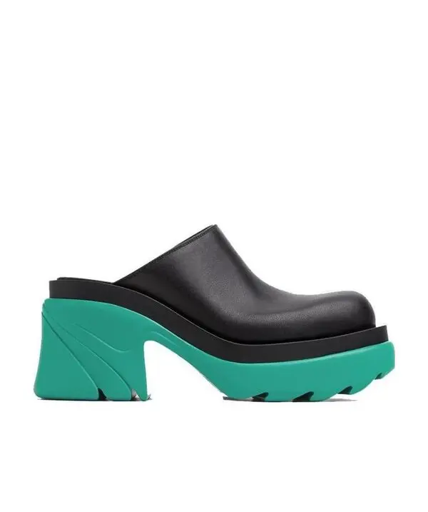 Bottega Veneta Leather Flash Platform Mules - Black