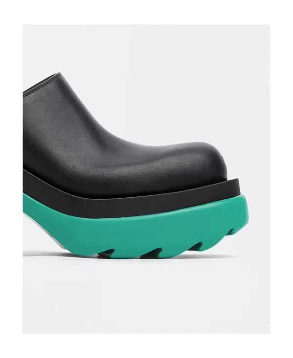 Bottega Veneta Leather Flash Platform Mules - Black