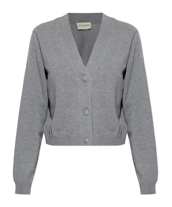 Officine Générale Serena V-neck Button Cardigan - Gray