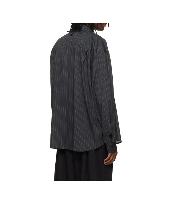 WOOYOUNGMI Striped Long-sleeved Shirt - Black
