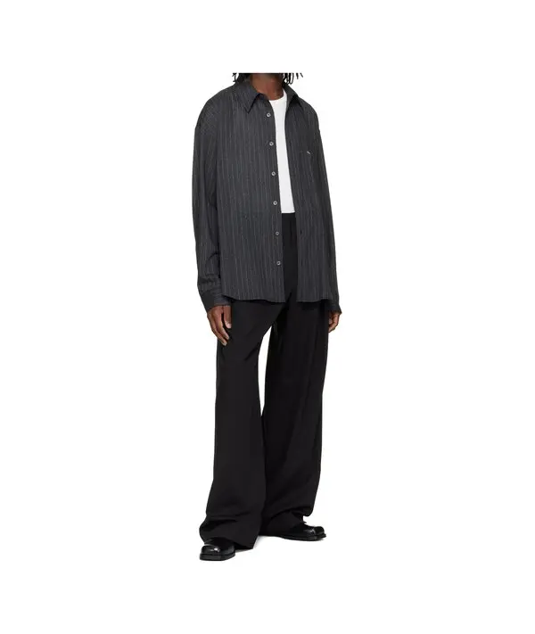 WOOYOUNGMI Striped Long-sleeved Shirt - Black