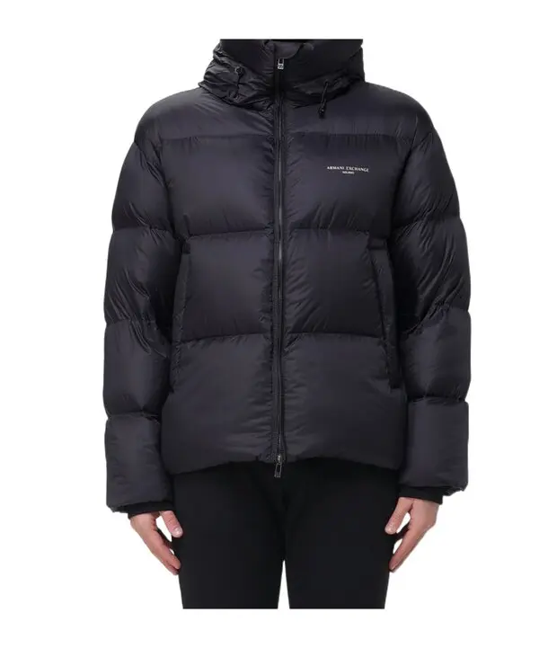 Armani Exchange Hooded Quilted Jacket - Black