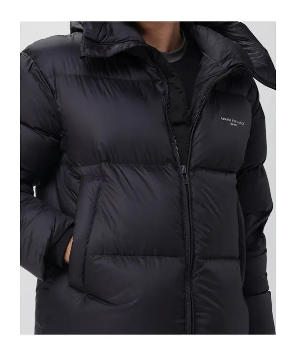 Armani Exchange Hooded Quilted Jacket - Black