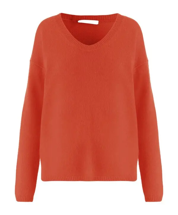 ALLUDE V-neck Cashmere Sweater - Brown