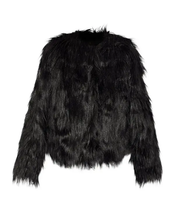 STAND STUDIO Eilish Faux Fur Jacket - Black