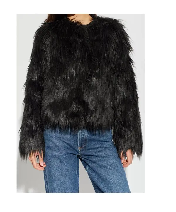 STAND STUDIO Eilish Faux Fur Jacket - Black