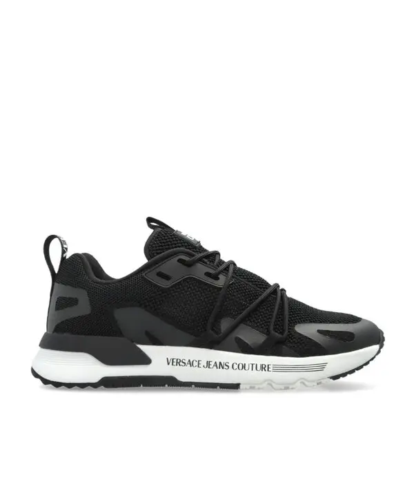 Versace Logo Strap Sneakers - Black