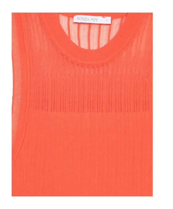 Patrizia Pepe Round Neck Sleeveless Tank Top