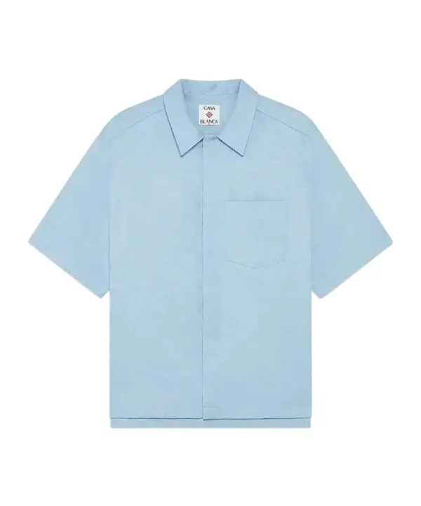 Casablanca Monogram Short-sleeve Shirt - Blue