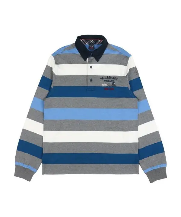 PAUL  SHARK Striped Long-sleeved Polo Shirt