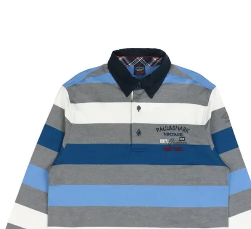 PAUL  SHARK Striped Long-sleeved Polo Shirt
