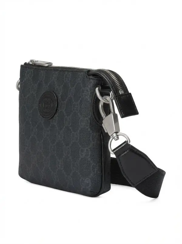 Gucci Gg Supreme Zipped Messenger Bag - Black