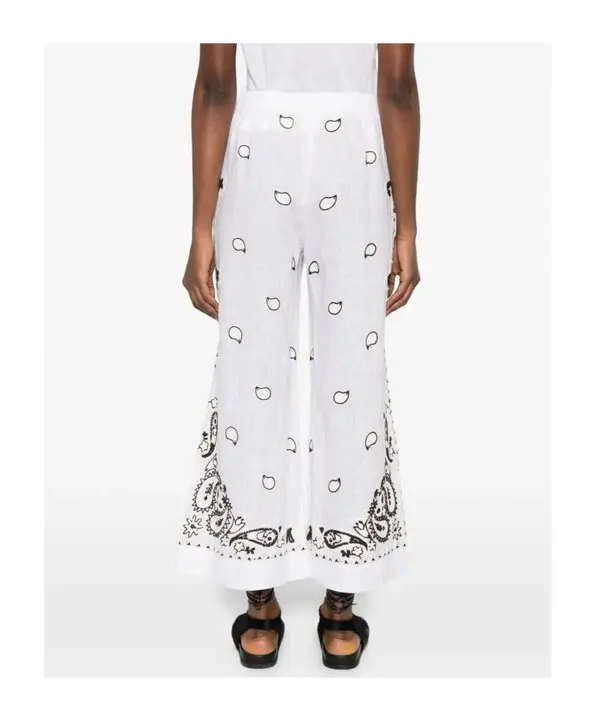 P.a.r.o.s.h Embroidered Wide-leg Trousers - White