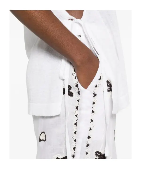 P.a.r.o.s.h Embroidered Wide-leg Trousers - White