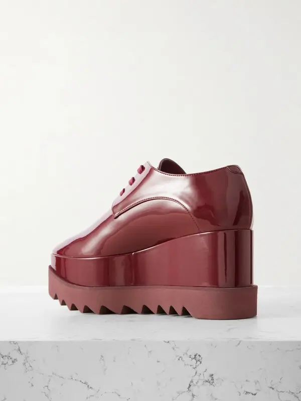 Stella McCartney Elyse Vegetarian Patent-leather Platform Brogues