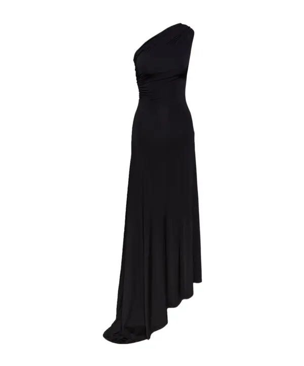 Tove One-shoulder Maxi Dress With Pleated Detail And Irregular Hem