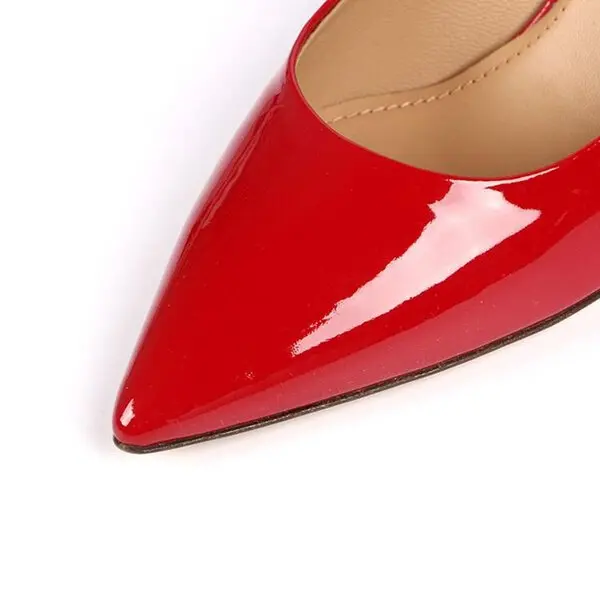FERRAGAMO Patent Leather Pointed Stiletto High Heels - Red