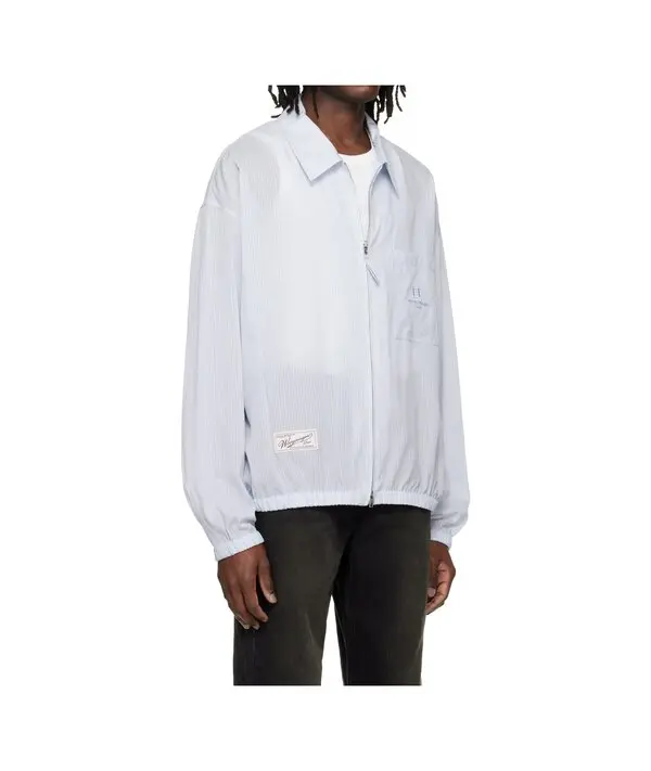 WOOYOUNGMI Striped Zip-up Shirt