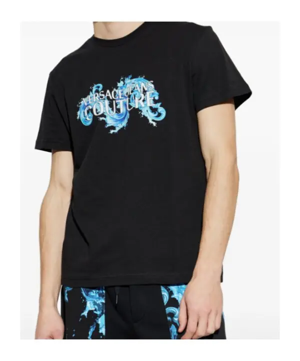 Versace Logo Printed Crewneck T-shirt