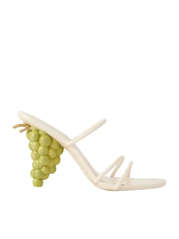 Cult Gaia Sculptural Grape Heel Sandals - White