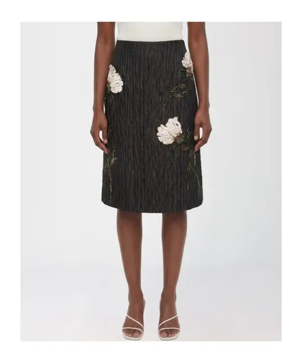 Simkhai Floral Midi Skirt