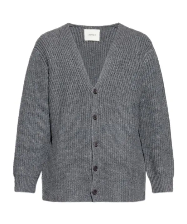 LISA YANG Leander Ribbed Button Cardigan - Graphite